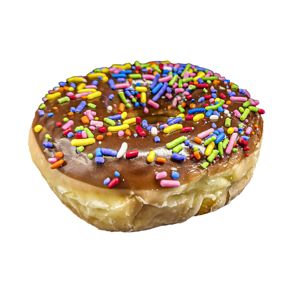 Chocolate Iced Glazed with Sprinkles – Donut Bank